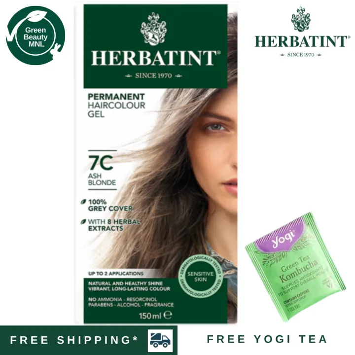 Herbatint 7C ASH BLONDE Vegan Permanent Hair Color Gel 135ml (FREE ...