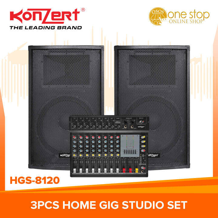 Konzert Original 3pcs Home Gig Studio Set 1pc Active Mixer and 2pcs 15 ...
