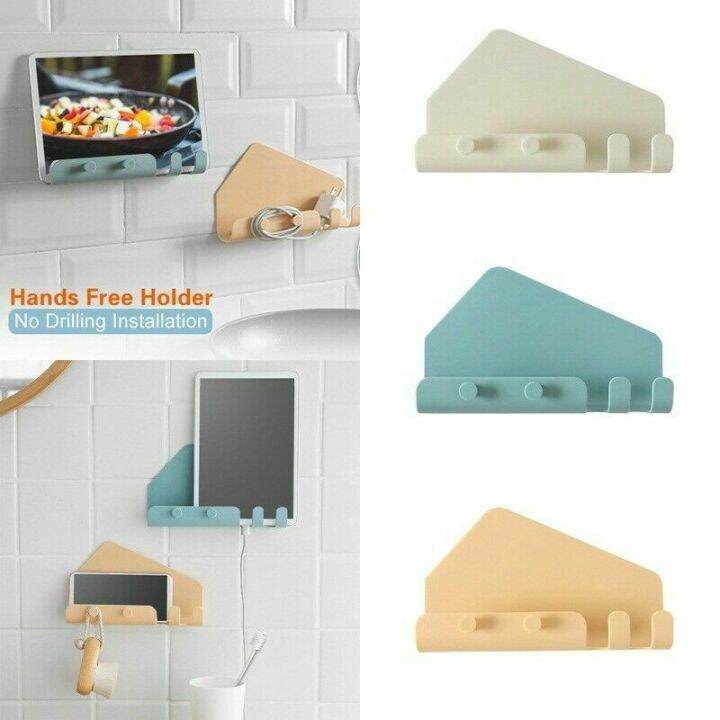 Wall Mount Mobile Phone Tablet Holder Socket Wall Shelf Rack Holders ...