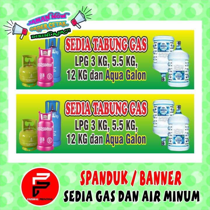 Spanduk Jual Gas dan Air Galon / Banner Sedia Gas dan Air galon ...