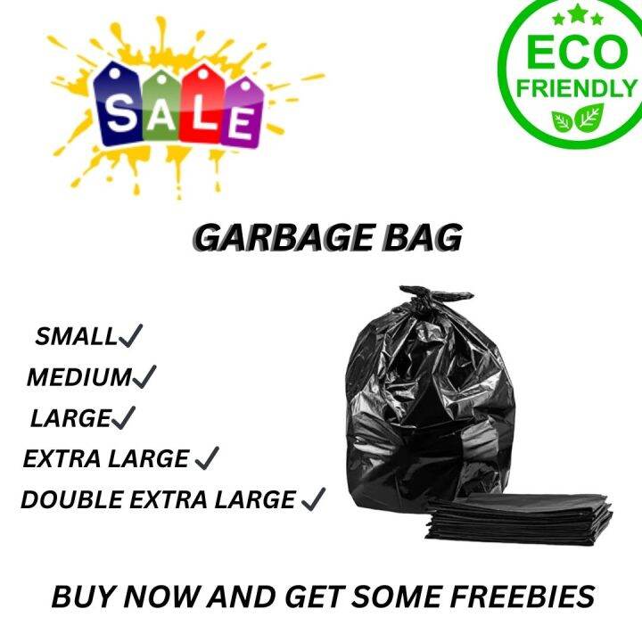 FLAT BLACK GARBAGE BAG - (Small/Medium/Large/XL/XXL) - 100 PCS | Lazada PH