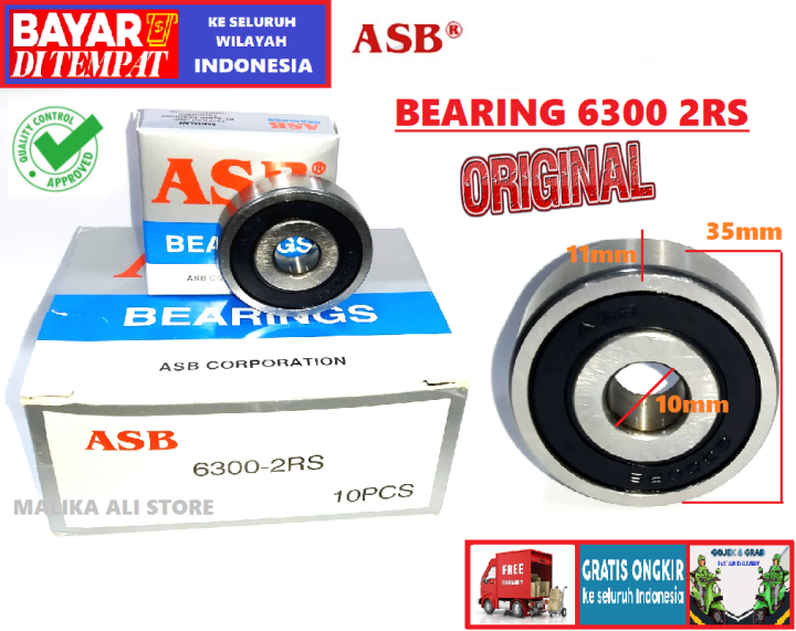 BALL BEARING 6300 2RS ASB Original | Lazada Indonesia