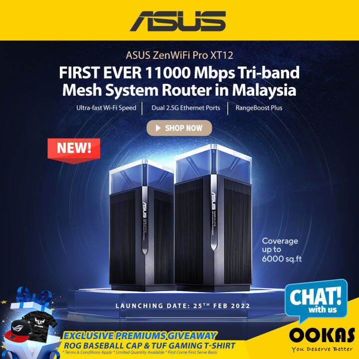 ASUS ZenWiFi Pro XT12 (2Pack) AX11000 Tri-Band WiFi 6 Mesh WiFi System ...