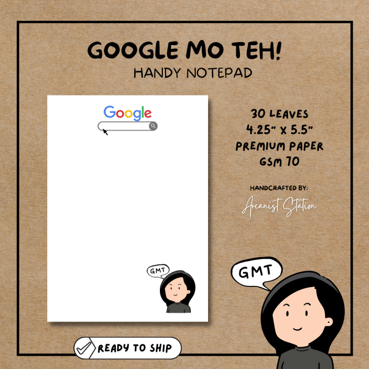 Google Mo Teh! Witty Humor Tagalog Notepad | Lazada PH
