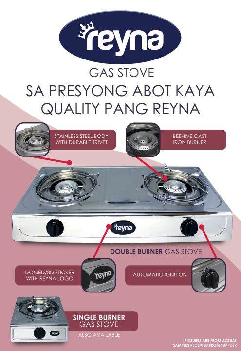 Reyna Gas Stove - Double Burner - Gas Stove for Cooking - Stove Set ...