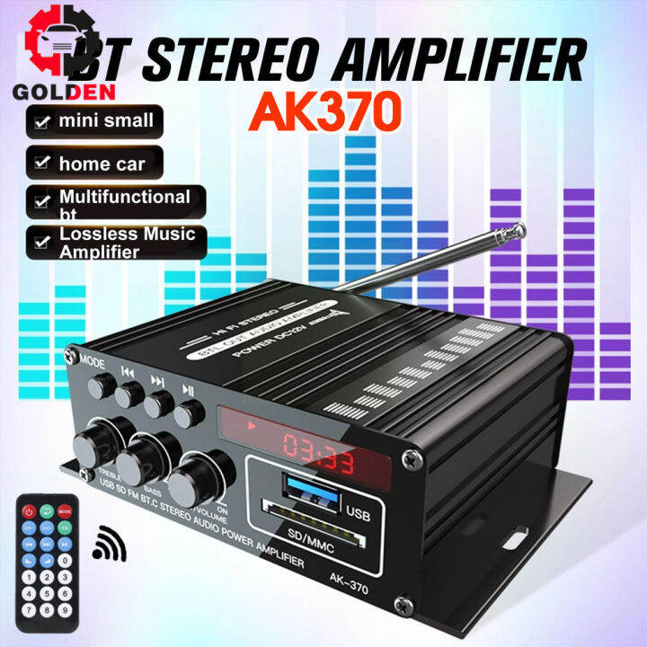 Mini Amplifier HiFi Audio Bluetooth Mobil Car 12V 40W AK370 AK170 Black ...