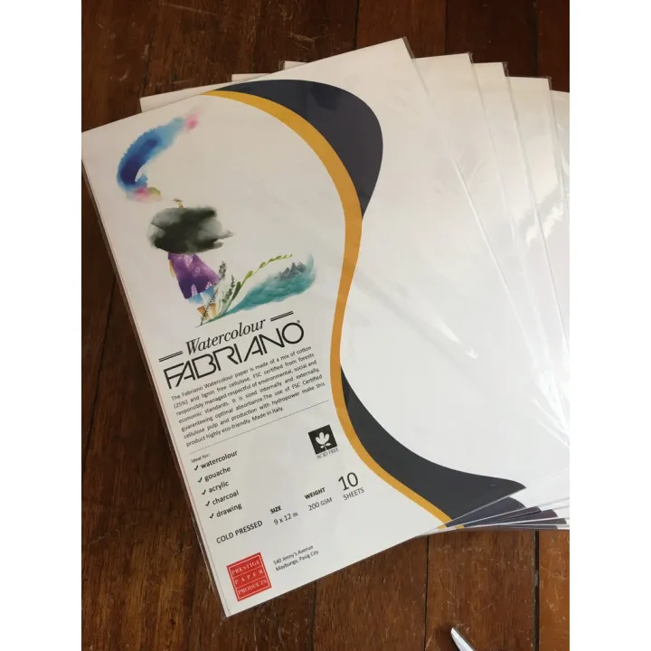 Fabriano Watercolor Paper 9x12 200gsm 10 sheets | Lazada PH