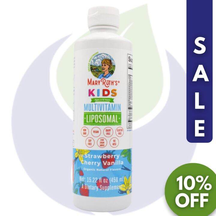 Mary Ruth's Organic Kids Multivitamin Liposomal Strawberry Cherry ...