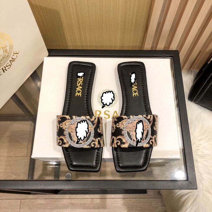 Song Qiao Boutique】รองเท้าสตรีพิมพ์ลาย,รองเท้าเสื้อนอกแฟชั่นรองเท้าแตะ ...