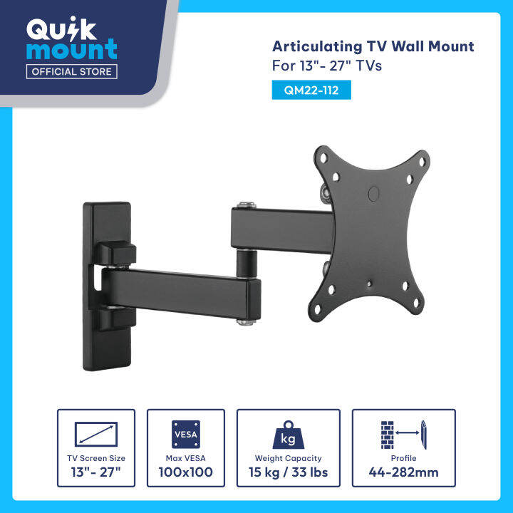Quikmount Articulating TV Wall Mount For 13"-27" TVs (QM22-112) | Lazada PH