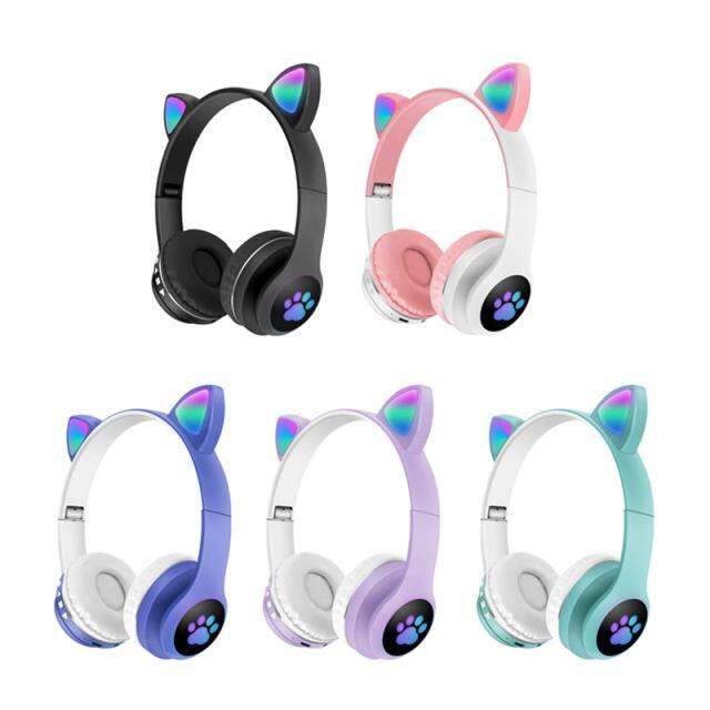 CXT-B39 Bluetooth Earphone Headset with microphone Cute Kids Cat Ear ...