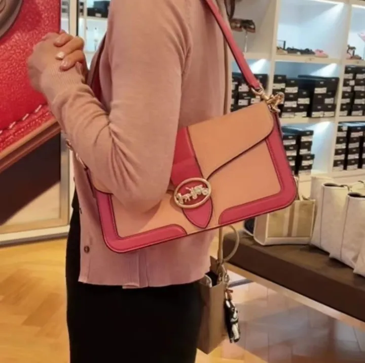 Women' s Coach Georgie Shoulder Bag In Colorblock C8607 - Faded Blush ...