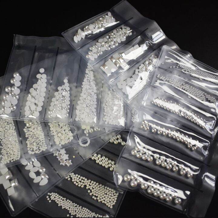 Y2K2เครื่องประดับ DIY ลูกปัดแต่งเล็บ2Mm/3Mm/4Mm/5Mm/6Mm/7Mm อุปกรณ์แต่งหน้าเครื่องประดับมุกตก ...