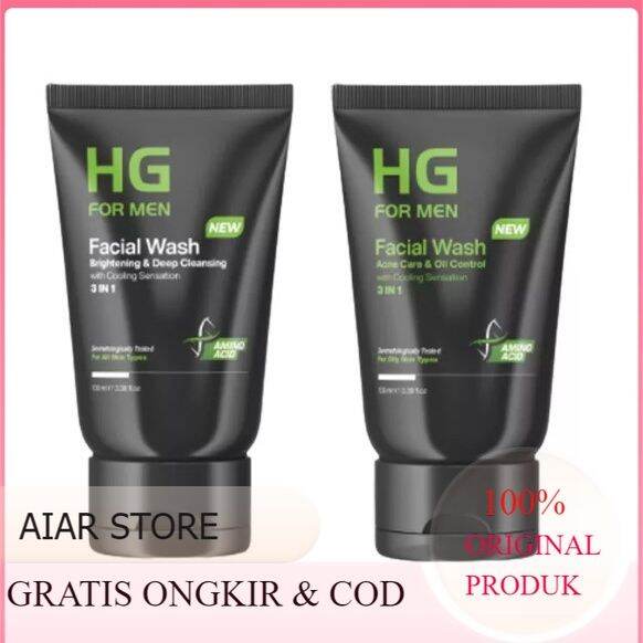 HG For Men Facial Wash 100ml ORIGINAL / FACIAL WASH HG Men ACNE & BRIGHTENING | Lazada Indonesia