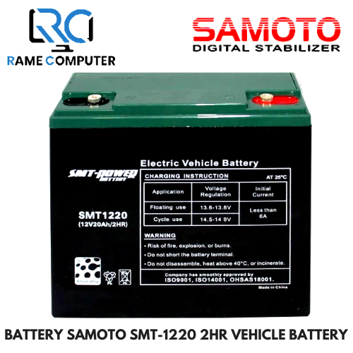 Battery SAMOTO SMT-1220 2HR Vehicle Battery | Lazada Indonesia
