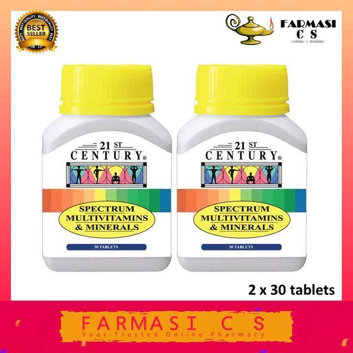 21st Century Spectrum Multivitamins & Minerals 30 tablets x 2 bottles ...