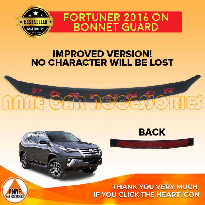 Bonnet Guard for Toyota Fortuner 2016 2017 2018 2019 2020 2021 2022 ...