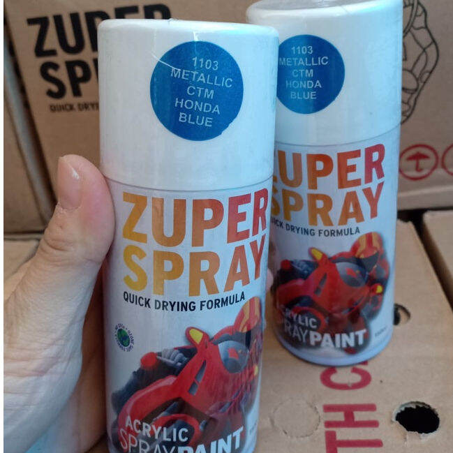 Pilok Pilox Zuper Spray Paint Warna 1103 Metallic Honda Blue / Biru Metalik (150cc/150ml ...