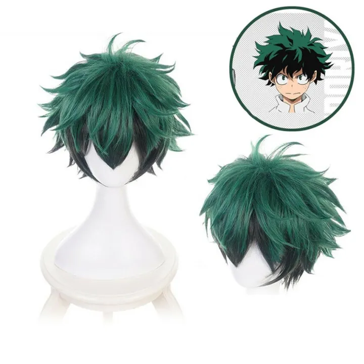 Cosplay Wig Anime My Hero Academia Deku Izuku Midoriya Green Short Wig ...
