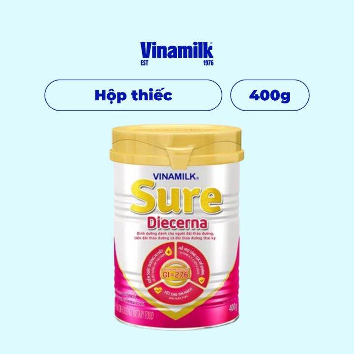 Sữa bột Vinamilk Sure Diecerna 400gr -dành cho người đái tháo đường và ...