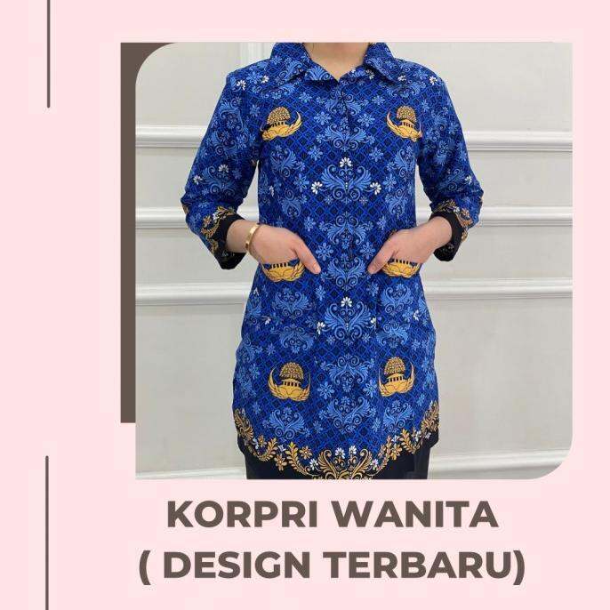 [Ready] Seragam Batik Baju Korpri Wanita Terbaru / Baju Batik Kopri ...