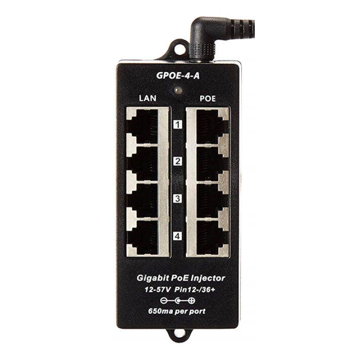 GPOE-4A 4Port Gigabit Passive PoE Injector PoE Midspan Mode A Operation ...