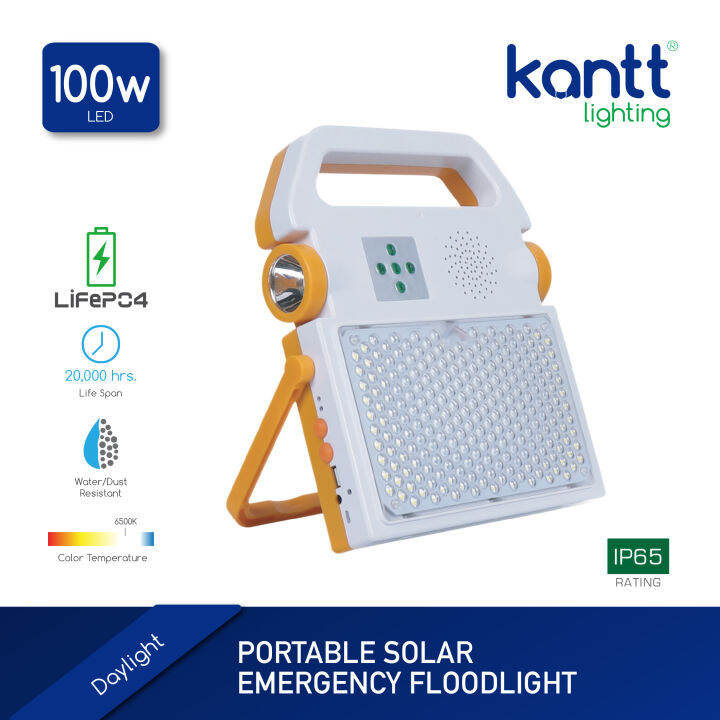 Kantt Lighting Daylight LED Portable Solar Emergency Floodlight (IP65 ...