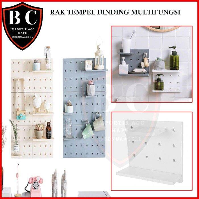 RAK TEMPEL DINDING LUBANG MULTIFUNGSI STORAGE ORGANIZER | Lazada Indonesia
