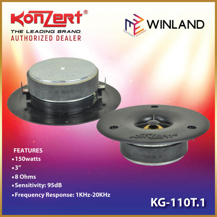 KONZERT by Winland Professional 3-inches Dome Tweeter-150W KG-110T.1 ...