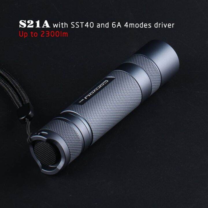 Original Convoy S21A Flashlight with luminus sst40 LED 2300lm Outdoor Camping Hunting Torch f ...