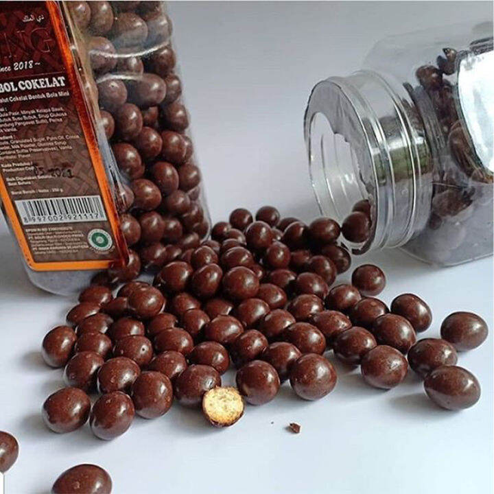 D'KING BONIBOL BISKUIT SALUT COKLAT BENTUK BOLA MINI 1 TOPLES 250 GRAM ...