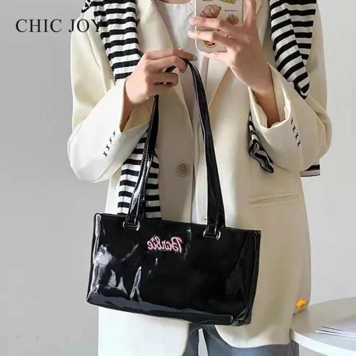 Cjoy เก๋ความสุขกระเป๋าสตรีกระเป๋าสะพายเงาออกแบบเฉพาะกระเป๋าใหม่แนวนอน ...