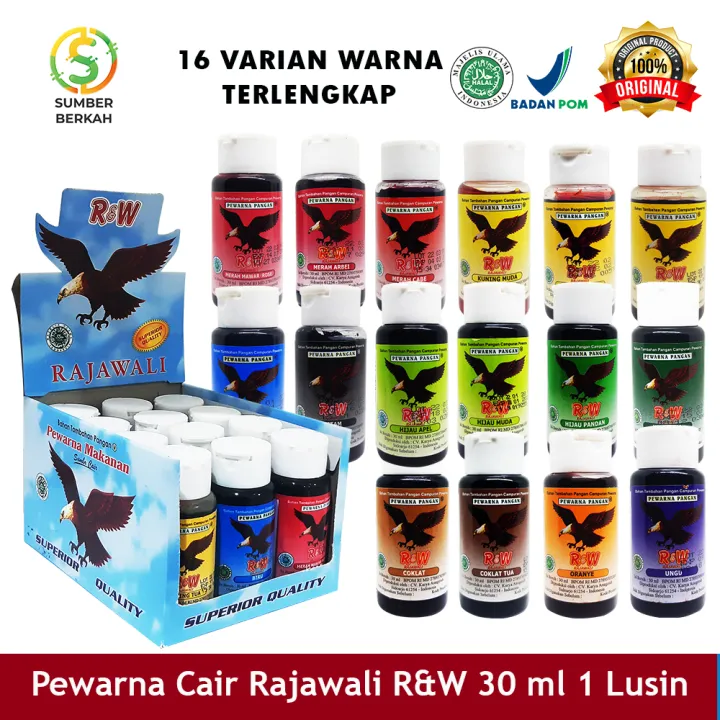 Pewarna Makanan Kue Rajawali R&W RW 30 ml 1 Lusin | Lazada Indonesia