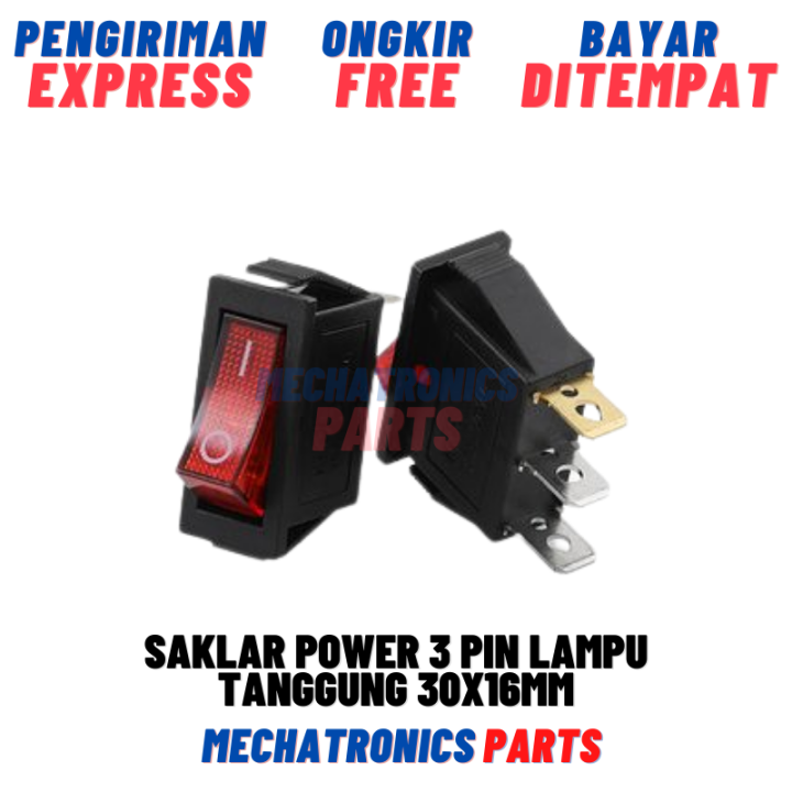 Saklar Power 3 Pin Lampu Tanggung 30x16mm Rocker Switch | Lazada Indonesia