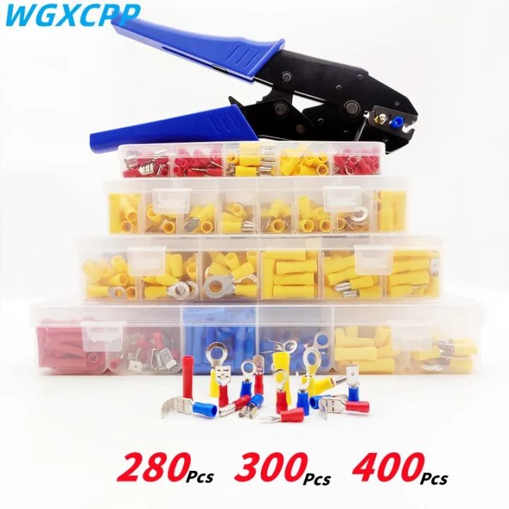 280/300/400pcs Electrical Wire Crimp Rolledinsulated Electrical Connector pliersring Fork Kit ...