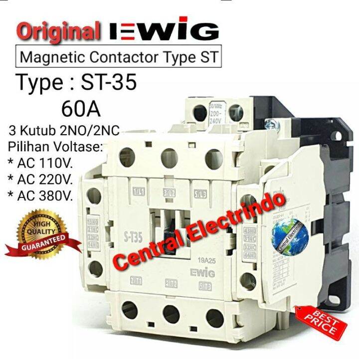 Kontaktor Contactor ST-35 AC 220V EWIG. | Lazada Indonesia