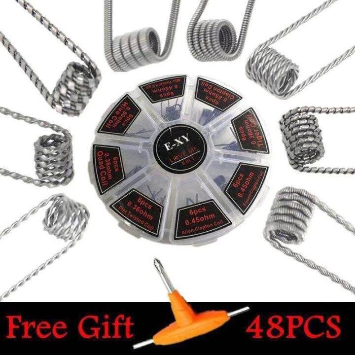Vape 8 in 1 Prebuilt Coils Alien Fused Tiger clapton Mix Twisted coils ...