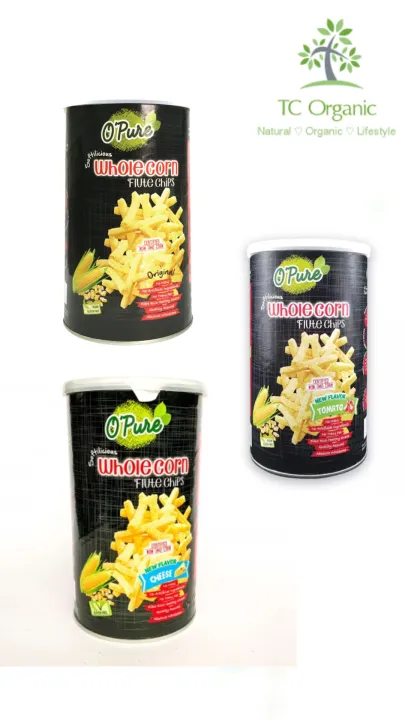 O'Pure Whole Corn Flute Chips 80g (Tomato/Cheese/Original) | Lazada