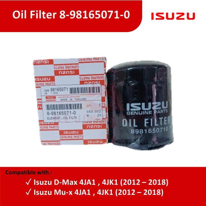 Oil Filter (8-98165071-0) Isuzu D-Max/Mu-x 4JA1, 4JK1 (2012 - 2018) | Lazada PH