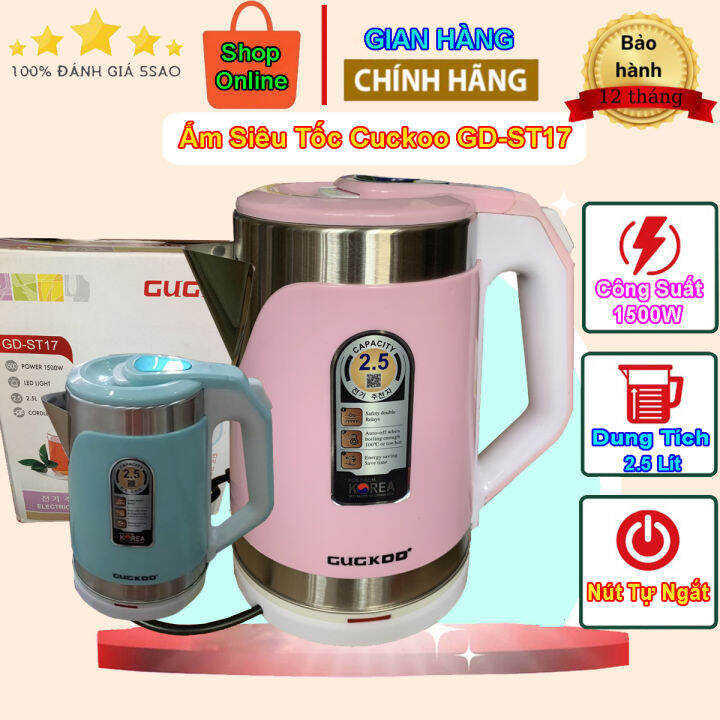 Ấm Đun Nước Siêu Tốc Cuckoo GD-ST17, Ấm Siêu Tốc, Dung Tích 2.5 Lít, Công Suất 1500W, Tiết Kiệm ...