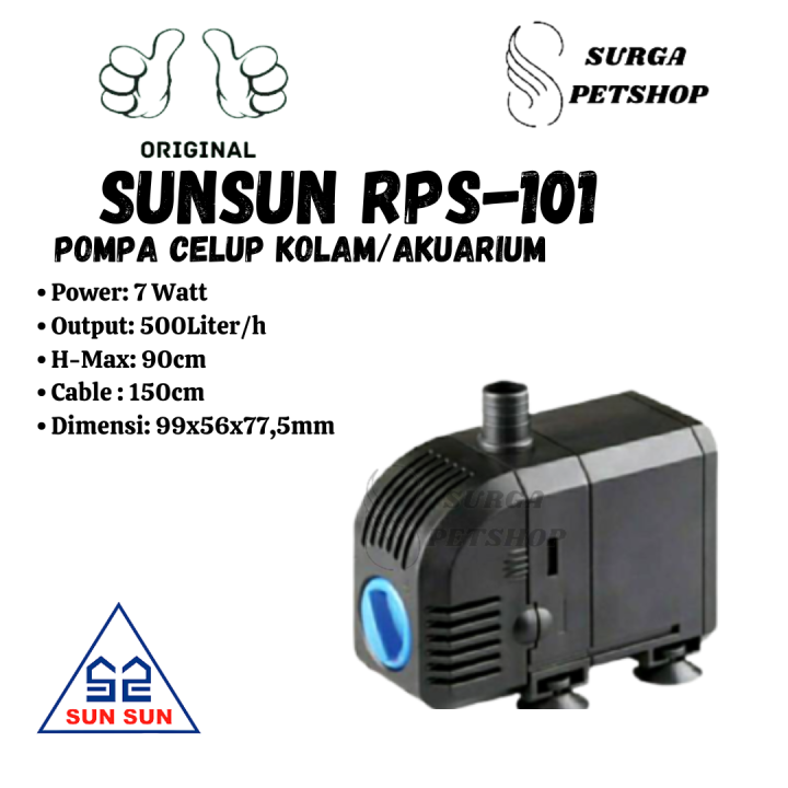POMPA AIR CELUP SUNSUN RPS 101 SUBMERSIBLE WATER PUMP KOLAM IKAN ...