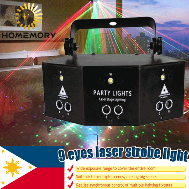 HOMEMORY Disco Light Laser RGB 9 Eyes Stage Light by DMX Control for ...