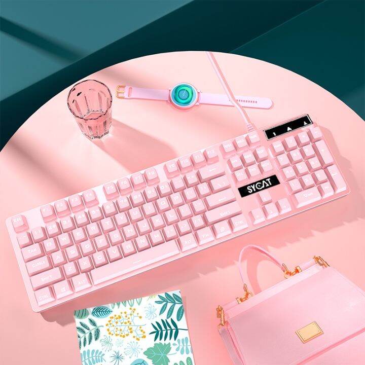 Hot sale SYCAT S01 RGB Keyboard Pink Keyboards Gaming Keyboard And ...