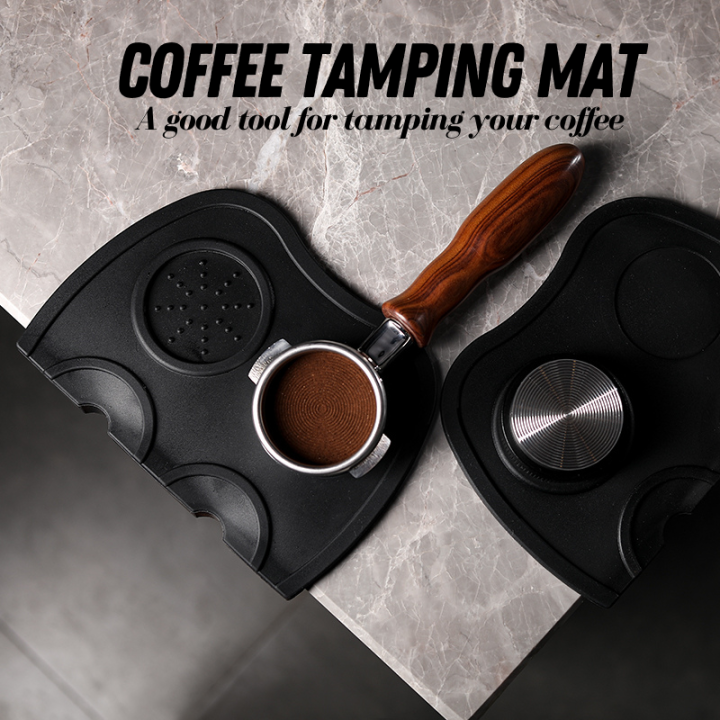 [Good Value] Espresso Tamping Corner Mat Thick Silicone Coffee Powder ...