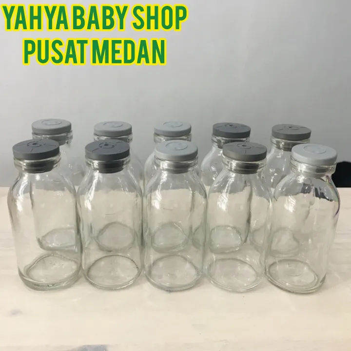 Botol Asi Kaca 100ml Tutup Karet / Botol Penyimpanan Asi untuk Bayi ...
