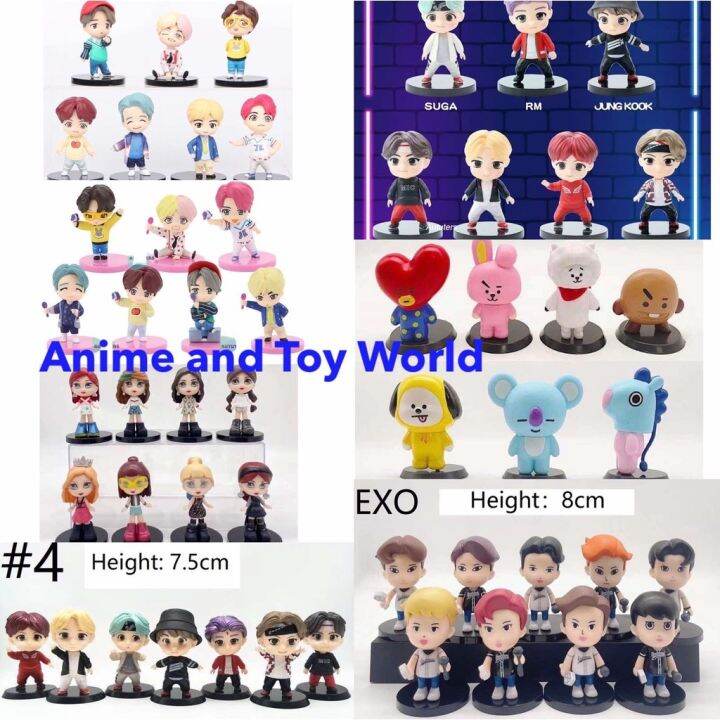 Game collectibles 7/8/9pcs Set Cute Kpop BTS Bangton Boy BT21 Blackpnk ...