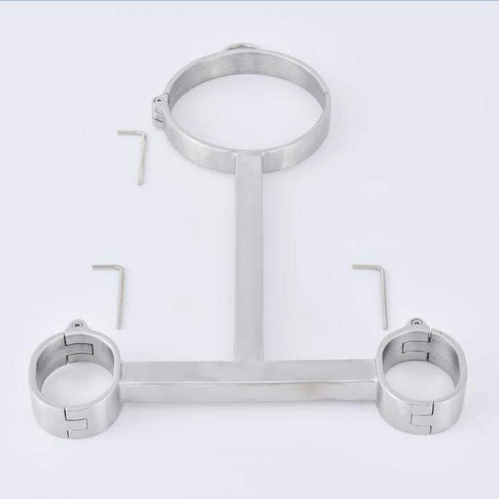 Screw Lock Stainless Steel Bondage Yoke Pillory Handcuffs Shackles ...