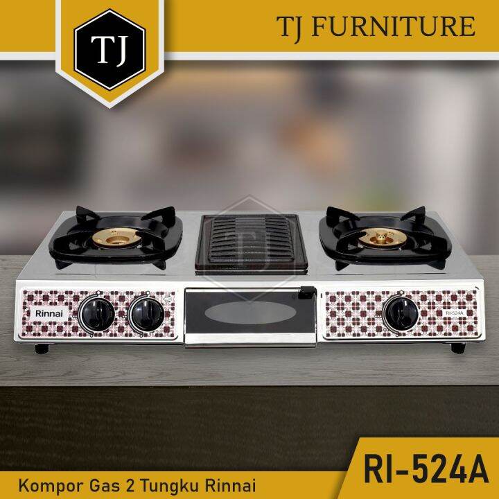 Rinnai Kompor Gas 2 Tungku Stainless Dengan Grill Panggang dan Mini ...