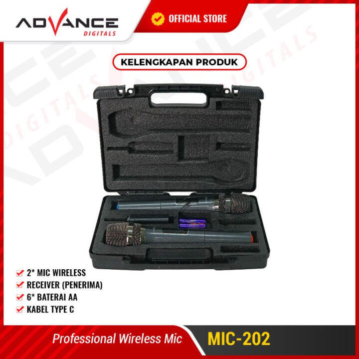 ADVANCE Mic Wireless 202 / Mic Wireless Murah / Double | Lazada Indonesia