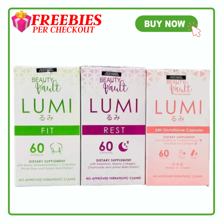 Beauty Vault Lumi 24H Glutathione | 60 Capsules | Lumi Rest | Lumi Fit | Lazada PH